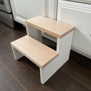 Heirloom Wooden Stool, Kids Step Stool, Hardwood Step Stool, Maple, Oak ...