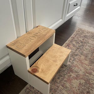 Engraved Modern Kids Step Stool, Personalized Kid Step Stool, Engraved ...