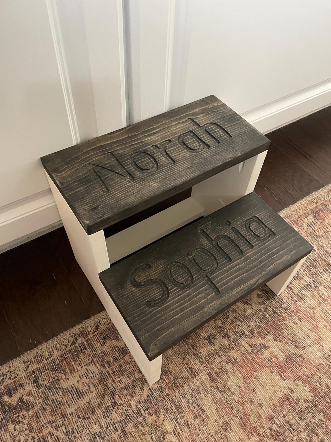 Engraved Modern Kids Step Stool, Personalized Kid Step Stool, Engraved ...