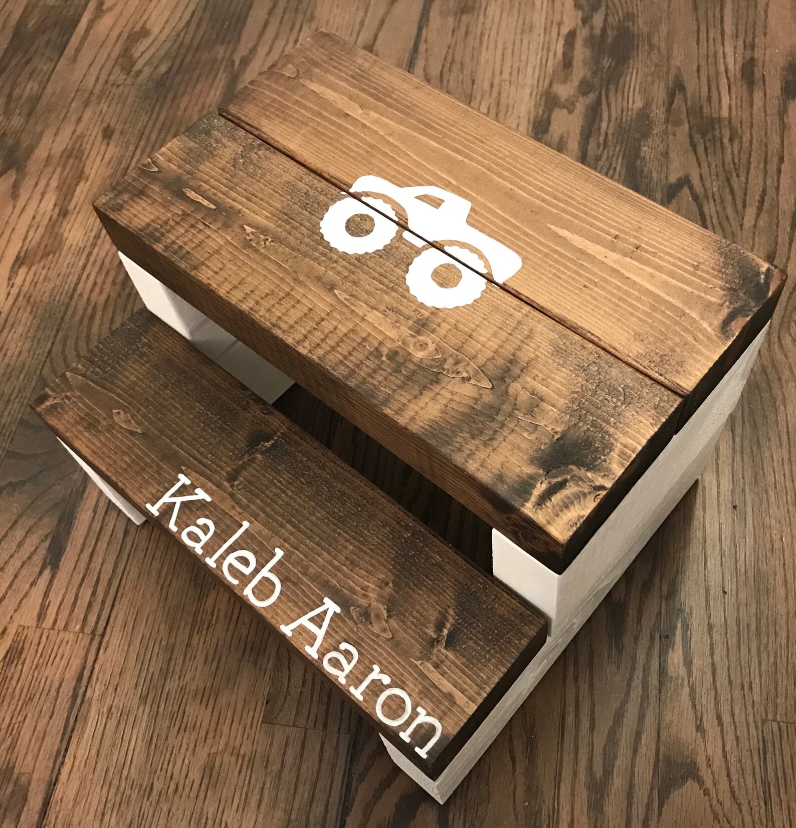 Personalized Rustic Kids Step Stool With Graphic Toddler Step | Etsy