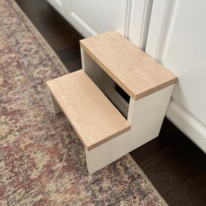 Heirloom Wooden Stool, Kids Step Stool, Hardwood Step Stool, Maple, Oak ...