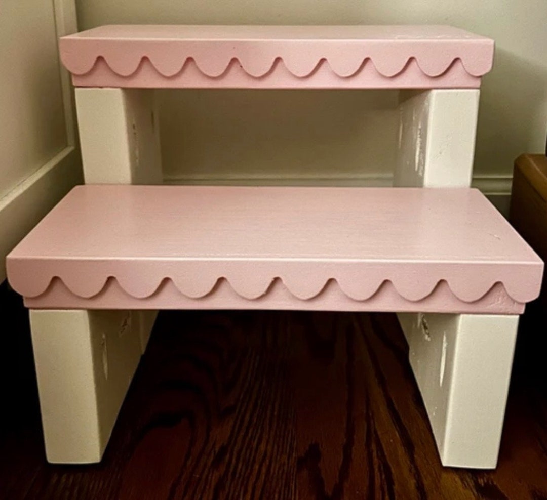 Scalloped Step Stool, Kitchen Stool, Kid Step Stool, Toddler Step Stool ...