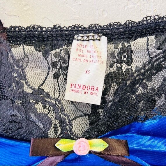 Vintage New Old Stock Lingerie Royal Blue Lace Cami Xs Gem