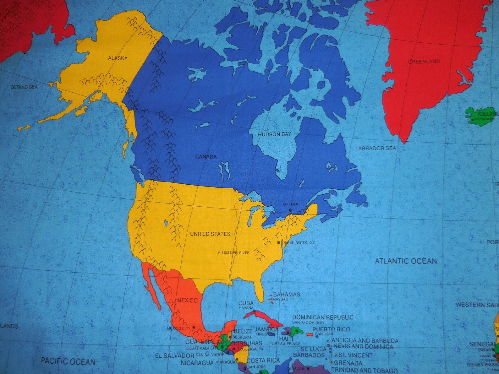 World Map Wall Hanging Panel Cloth Fabric Wall Hanging Panel With the ...