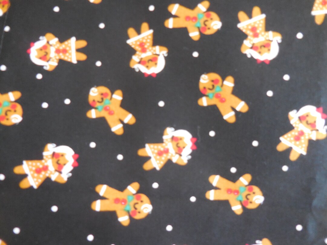 Cloth Fabric Gingerbread Napkins – Black Gingerbread Christmas Napkins ...