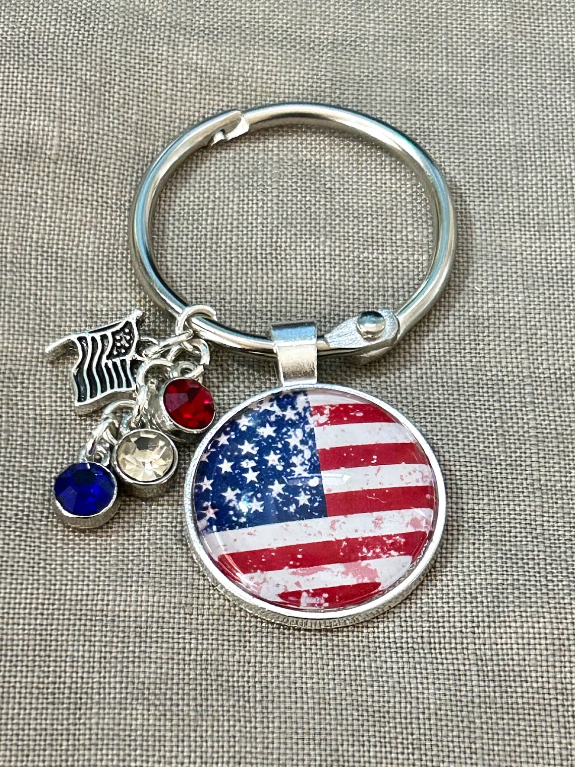 Patriotic Rustic Flag Thread Keep-patriotic Floss Ring - Etsy