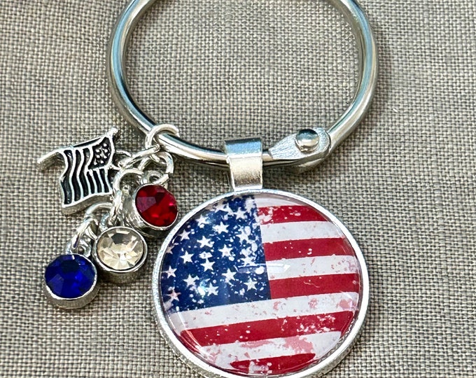 Patriotic Rustic Flag Thread Keep-patriotic Floss Ring - Etsy