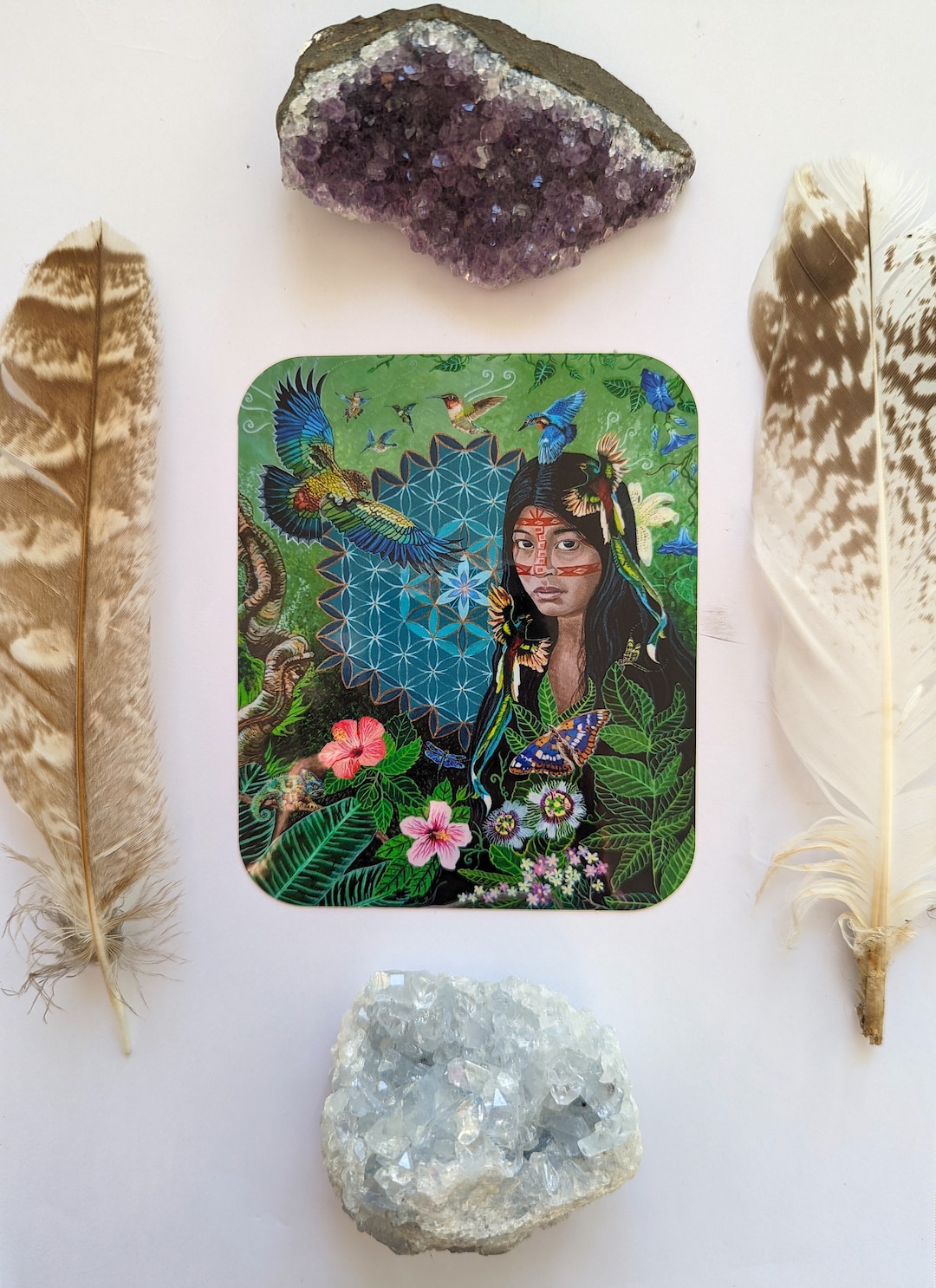 Interconnection Visionary Art Sticker, Forest Queen, Ayahuasca Art ...