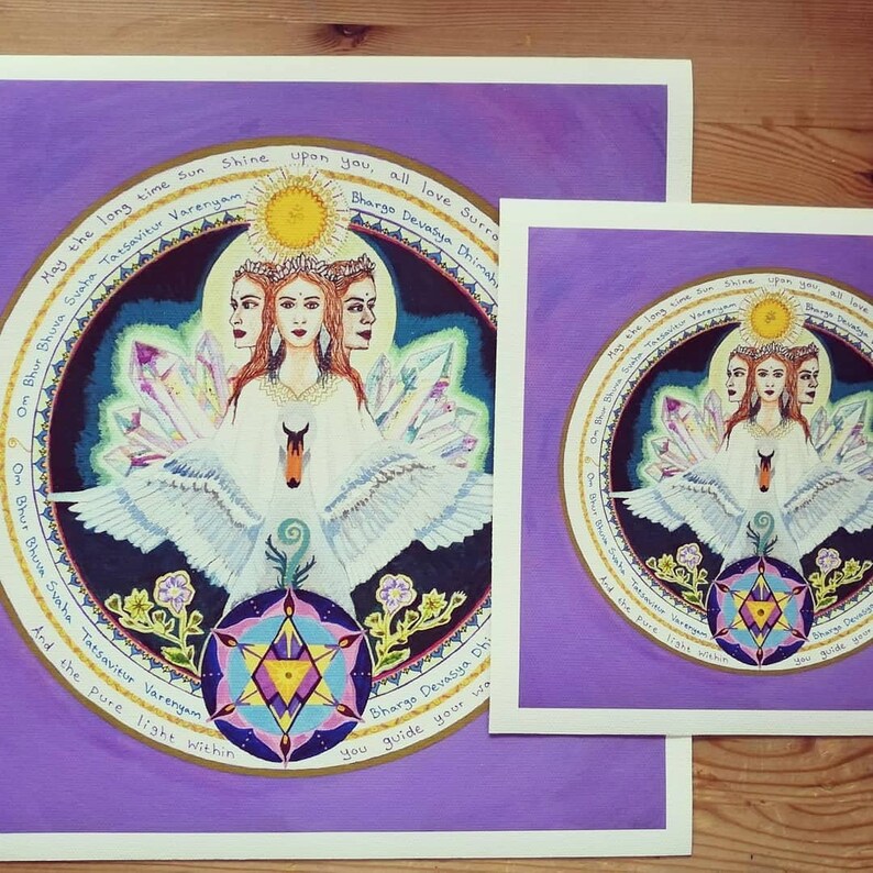 Gayatri Sun Blessing Canvas Print 30x30 Cm - Etsy