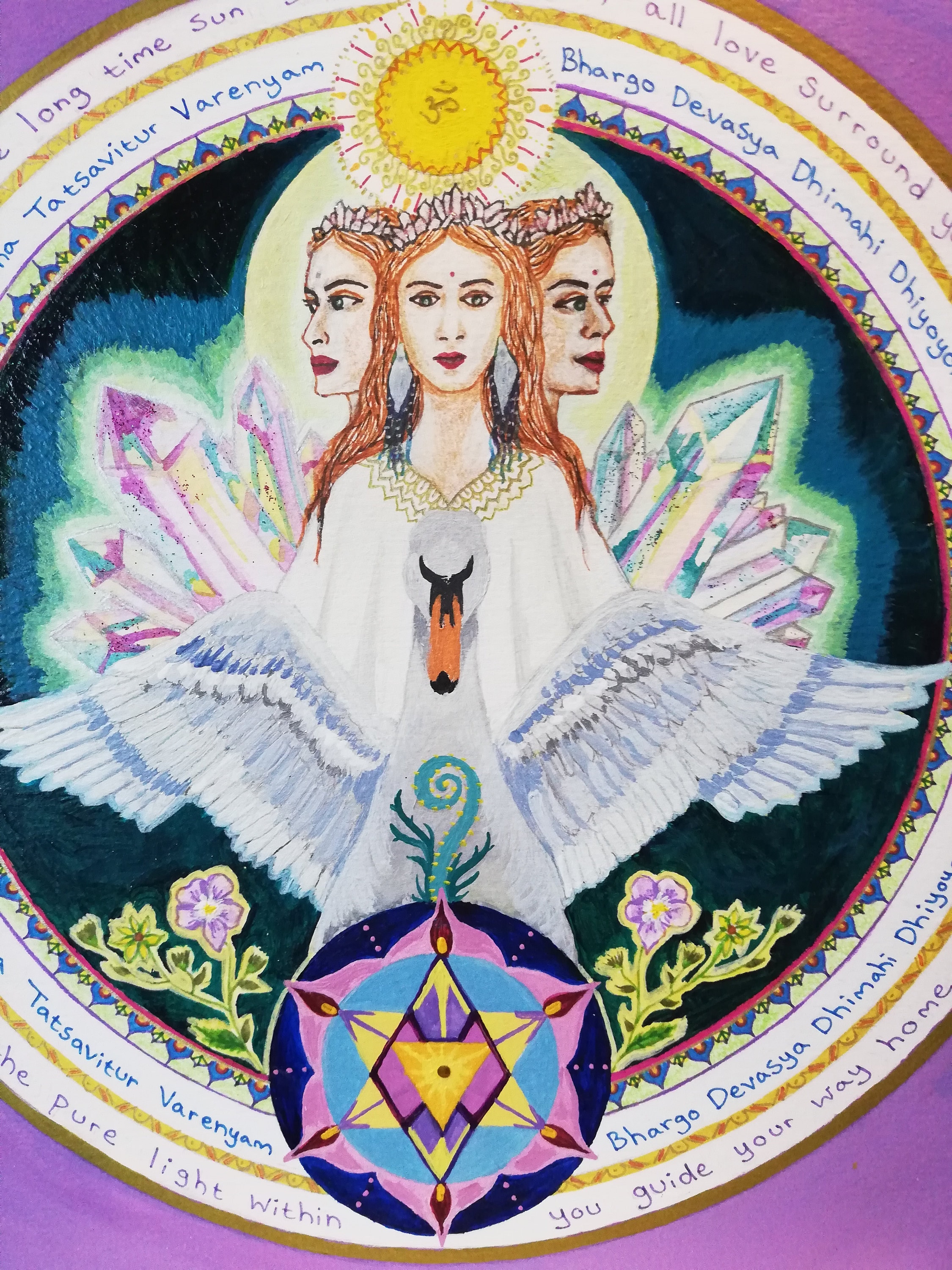 Gayatri Sun Blessing canvas print 30x30 cm | Etsy