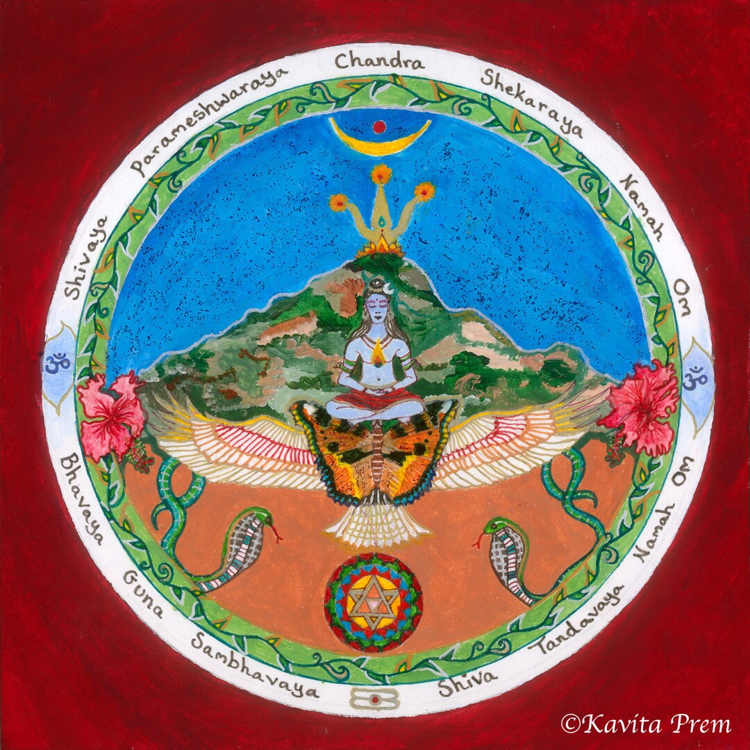 Shiva Moon Canvas Mandala Print 15x15 Cm 6x6 - Etsy