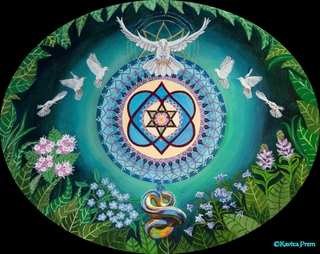 New Dawn Canvas Print: Sacred Geometry, White Doves, Unconditional Love ...
