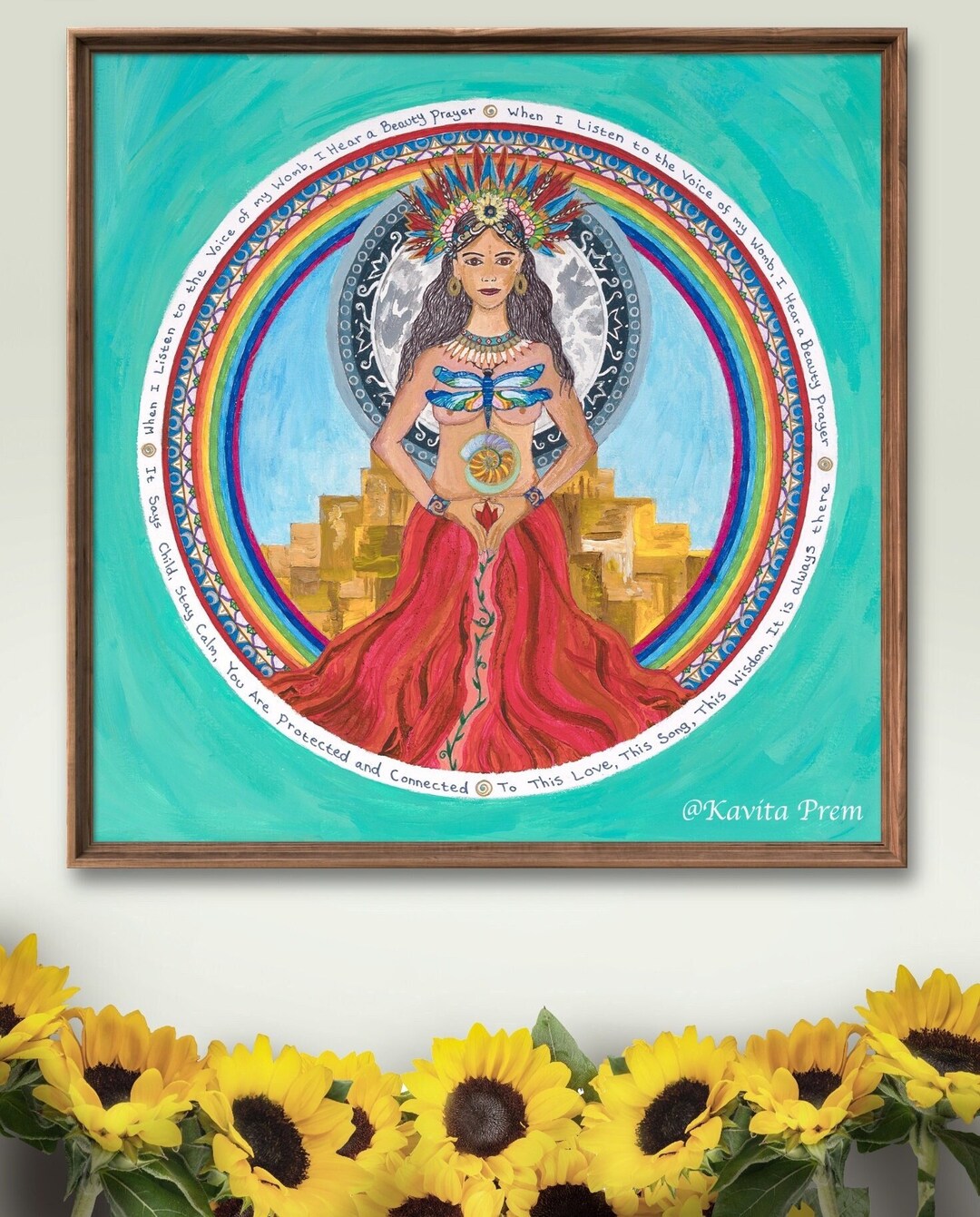 Ixchel Canvas Print 20x20 Cm 8x8 Goddess - Etsy