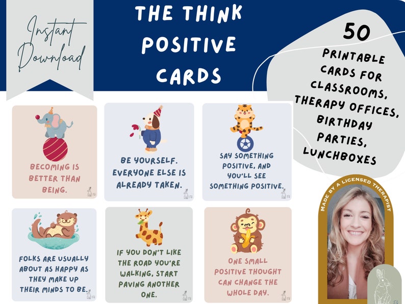 The Think Positive Cards - Etsy