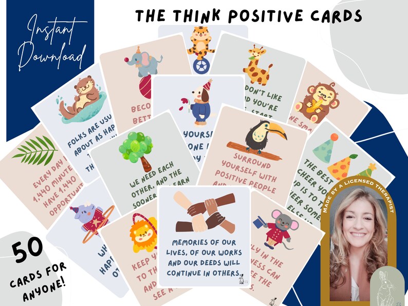 The Think Positive Cards - Etsy