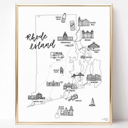 Rhode Island Map Print Digital File Printable Download - Etsy