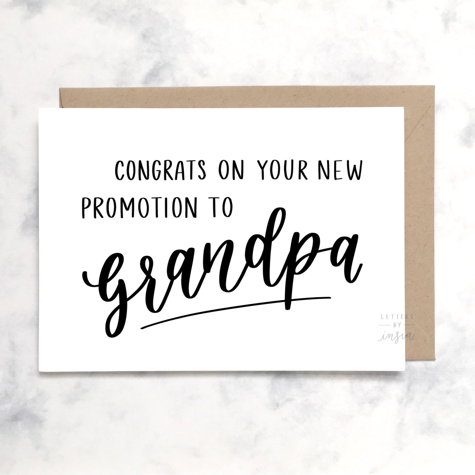 Printable Card - Congrats on Your New Promotion to Grandpa - Grandfather, Grandparent Surprise ...