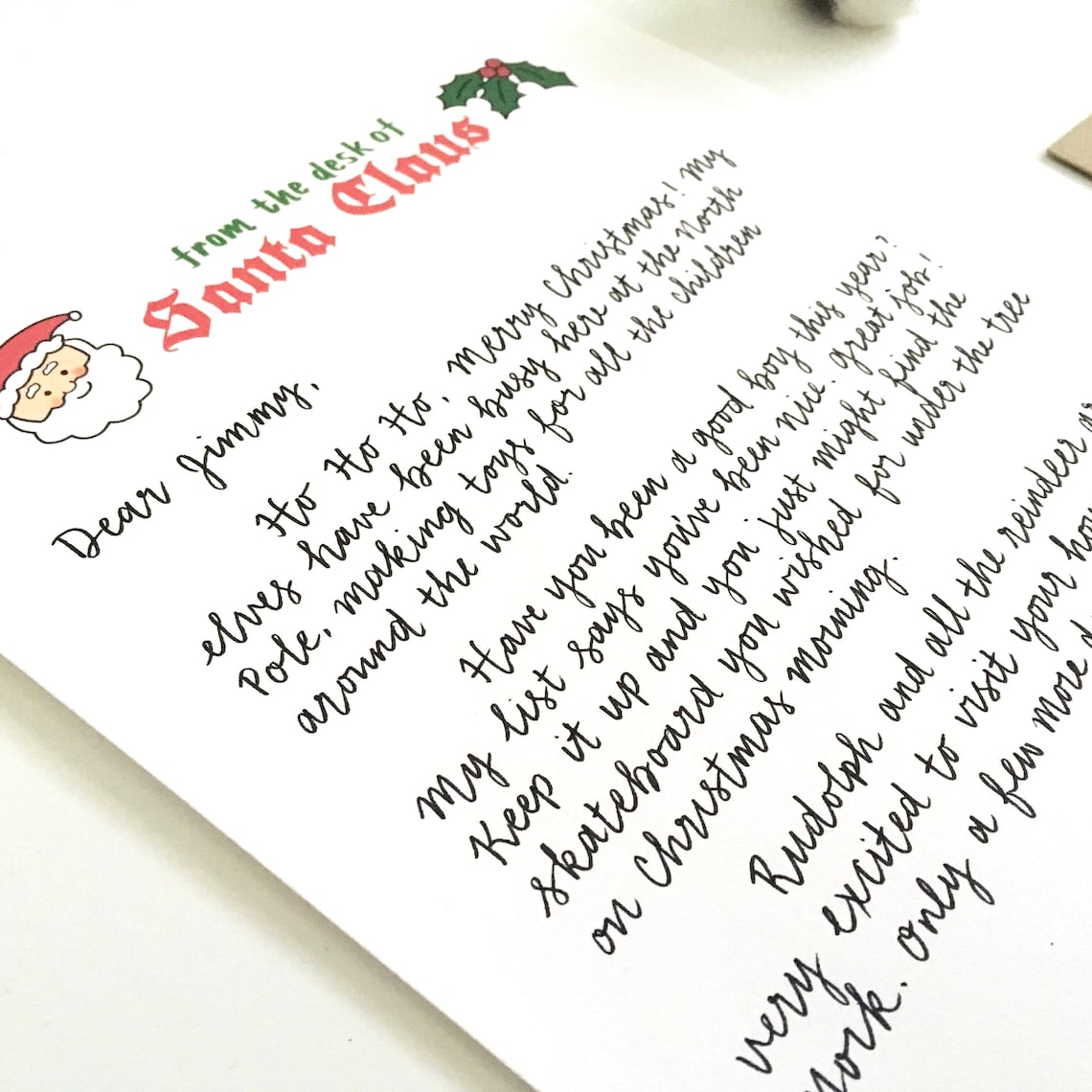 Handwritten Letter From Santa Cursive Personalized From | Etsy