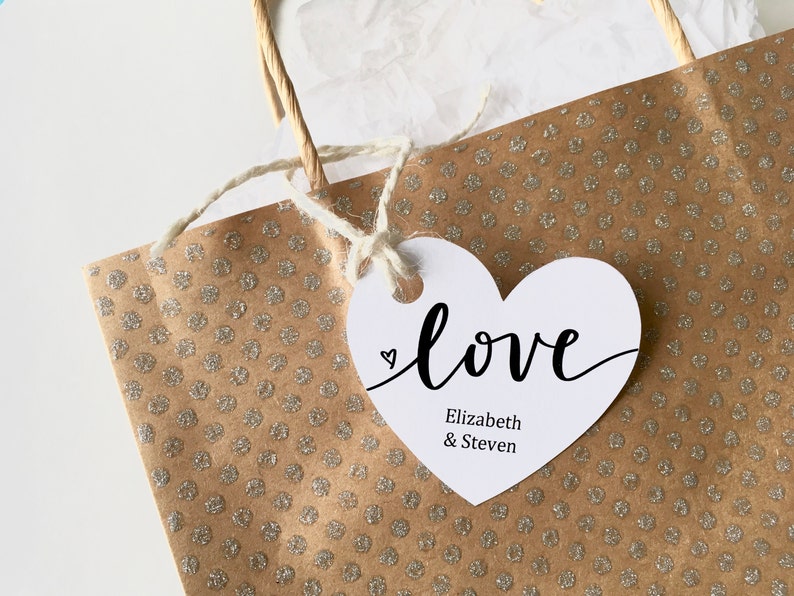 Printable Heart-shaped love Gift Tag Template editable, Personalize ...