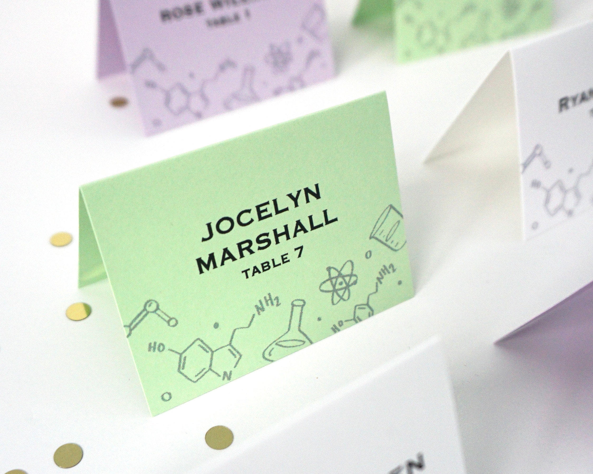 Chemistry Place Card Template Science Theme Wedding, Escort, Stem Event ...