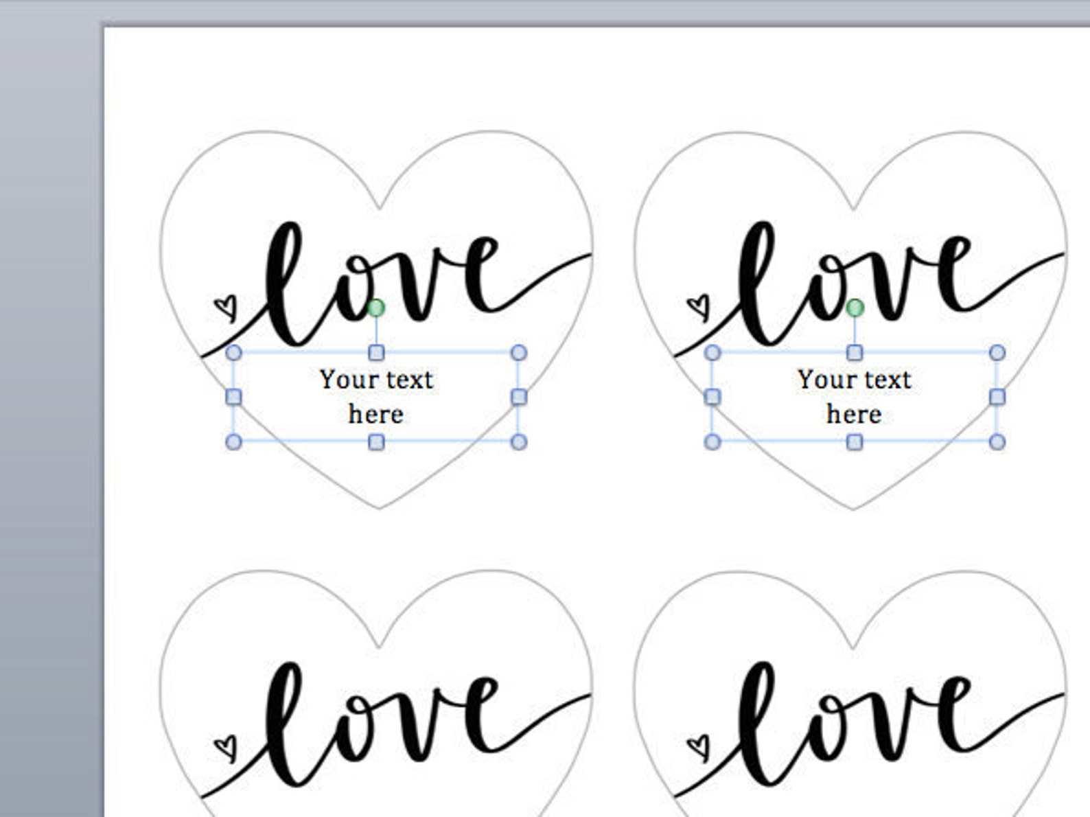 Printable Heart-shaped love Gift Tag Template editable, Personalize ...