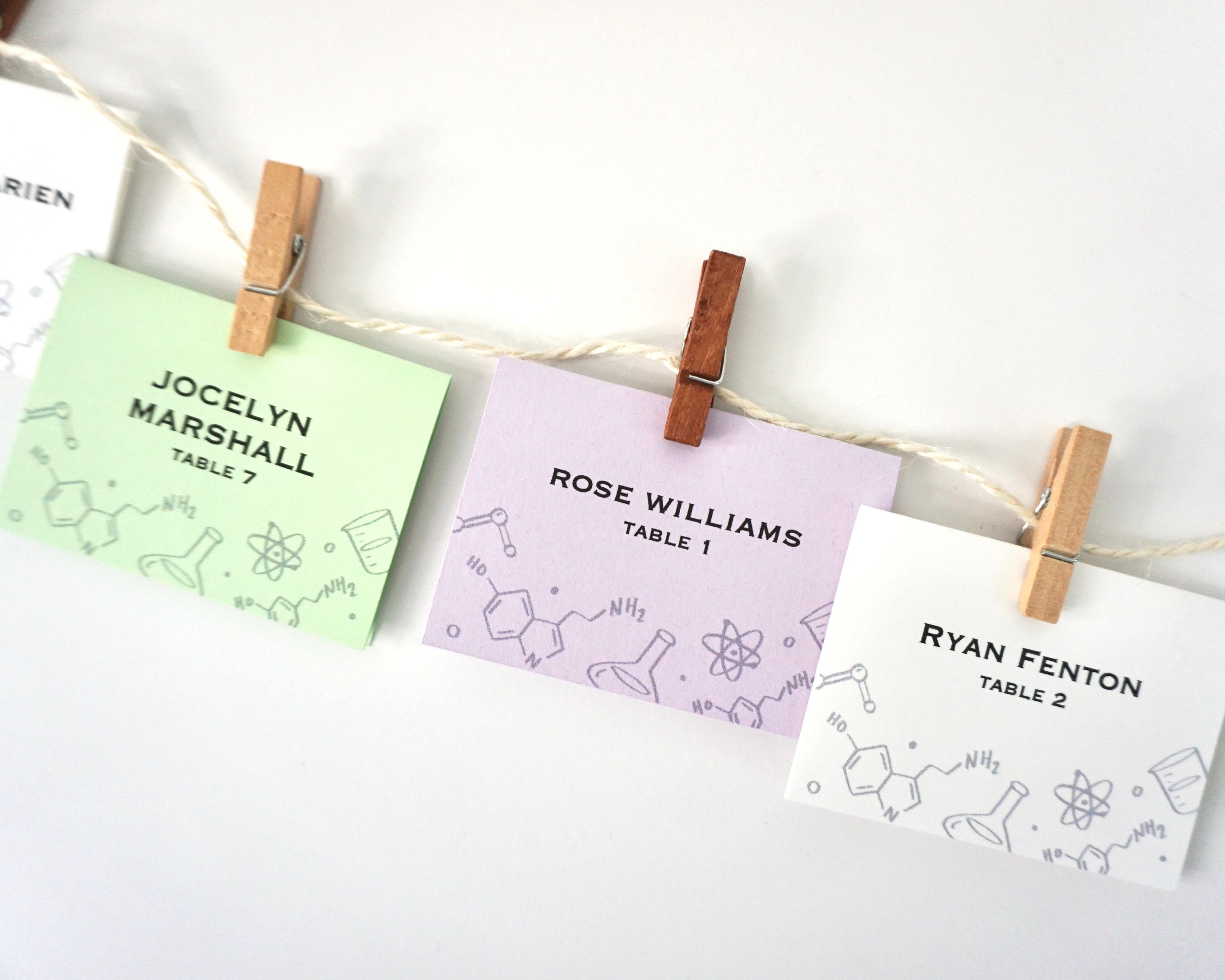 Chemistry Place Card Template Science Theme Wedding, Escort, Stem Event ...