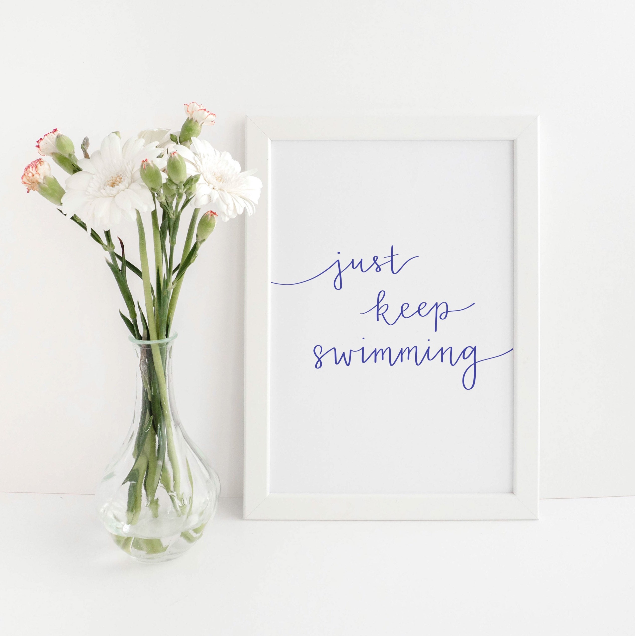 Just Keep Swimming Print Digital Printable Download 8x10 & | Etsy