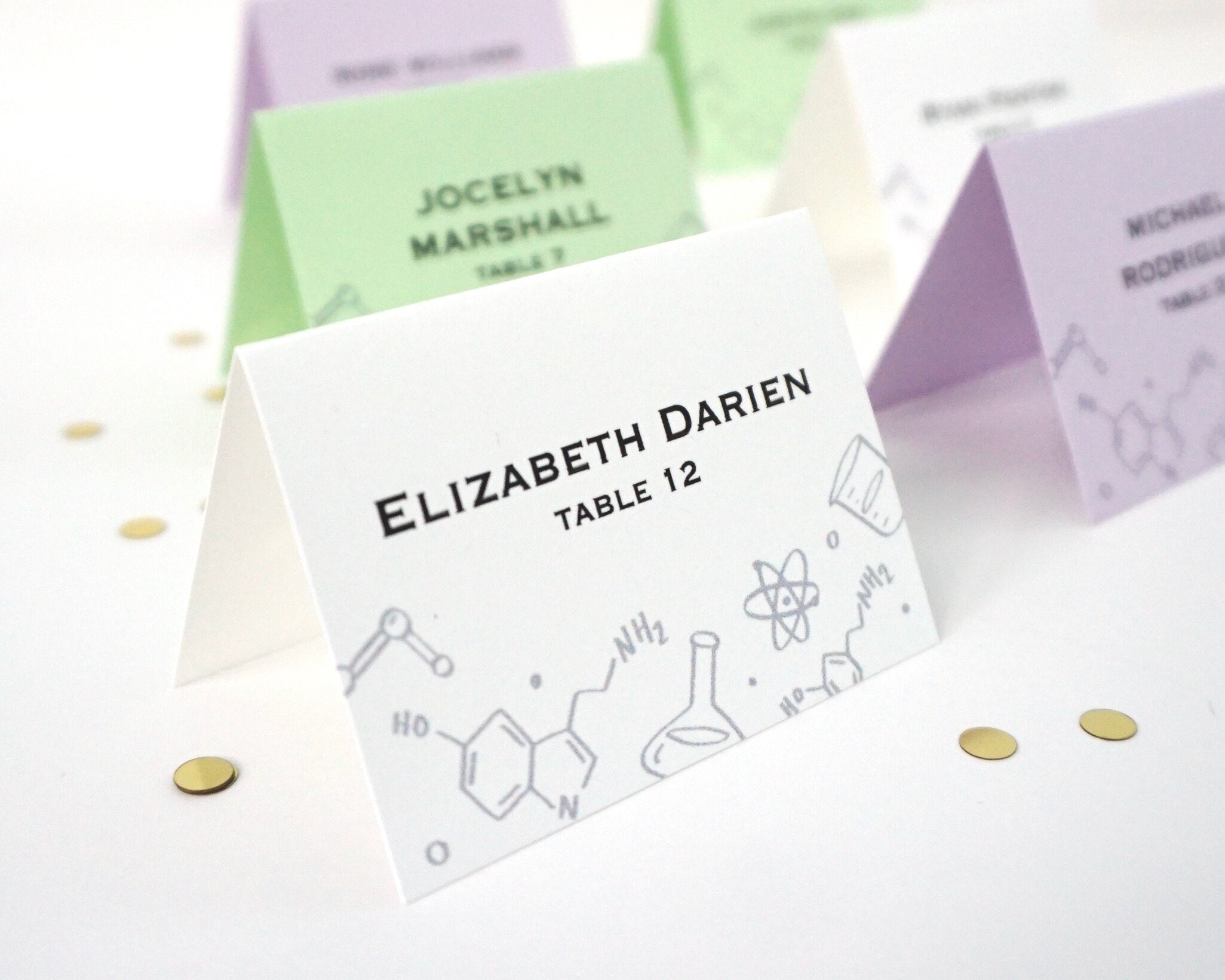 Chemistry Place Card Template Science Theme Wedding, Escort, Stem Event ...