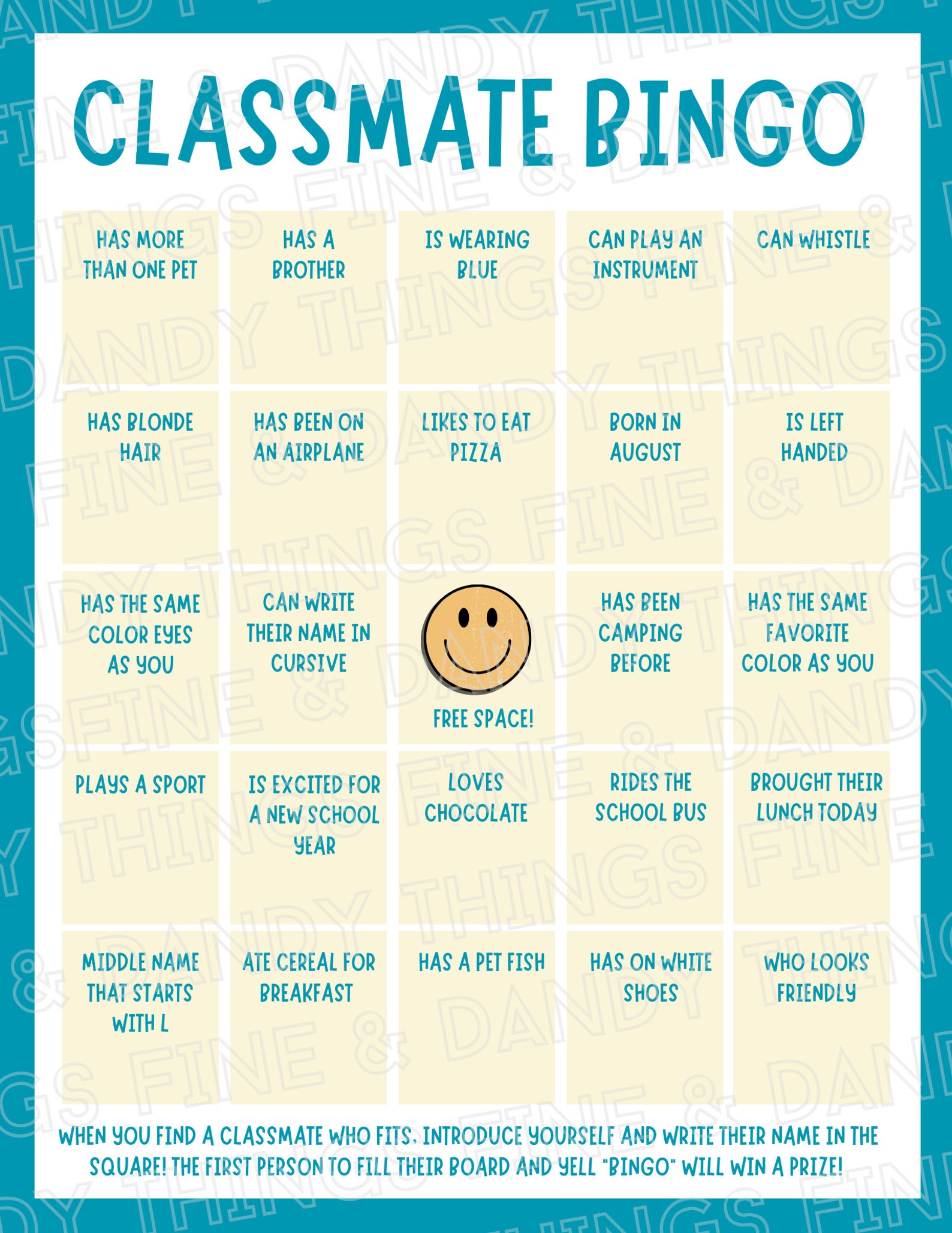 Teacher Handout Digital Download Start of Schoolroom Handouts Classroom ...