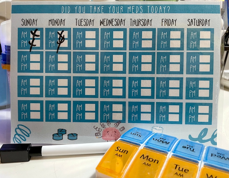 Medication Tracking Chart Digital Download - Etsy