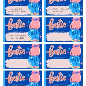 Best Friend BFF Besties Coupon Book Gift for Friends Valentines or ...