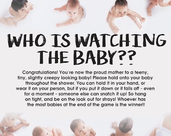 Whos Watching Baby Game Sign - Etsy