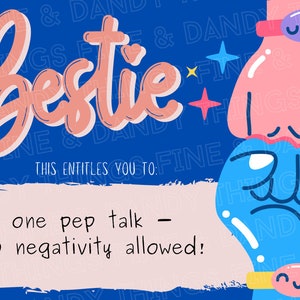 Best Friend BFF Besties Coupon Book Gift for Friends Valentines or ...