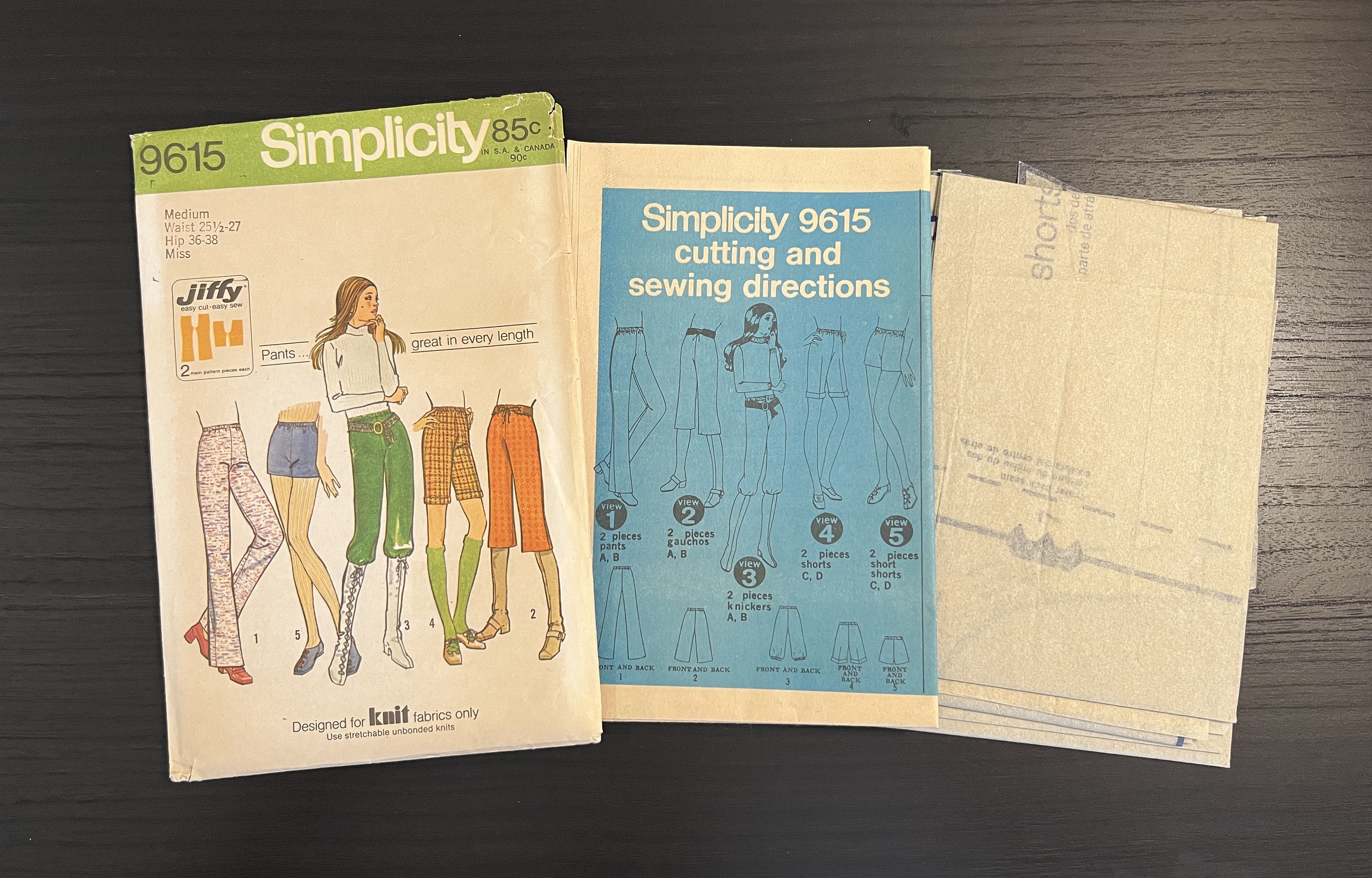 Vintage 1970s Simplicity Pants and Shorts Pattern 9615 Size Medium 12 ...