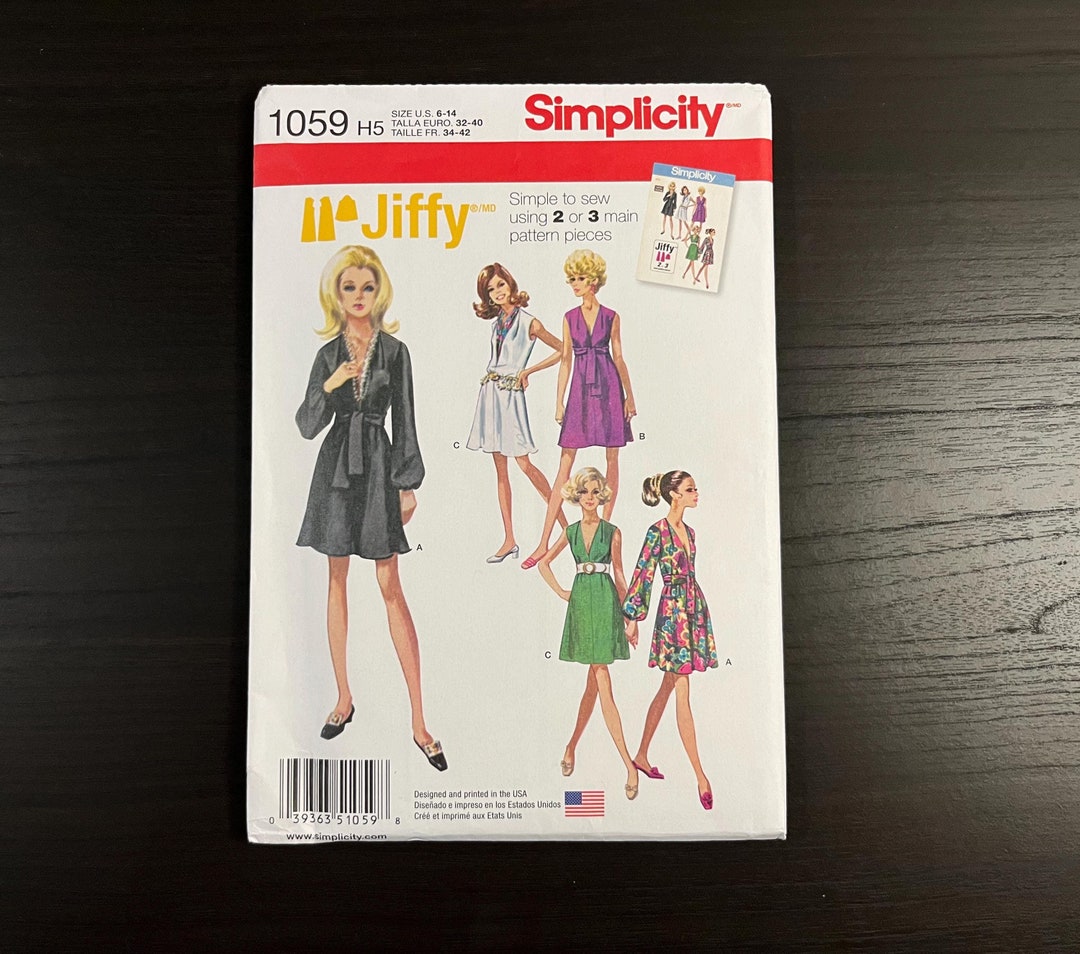 Vintage 1960s Simplicity Jiffy Dress and Sash or Scarf Pattern # 1059 ...