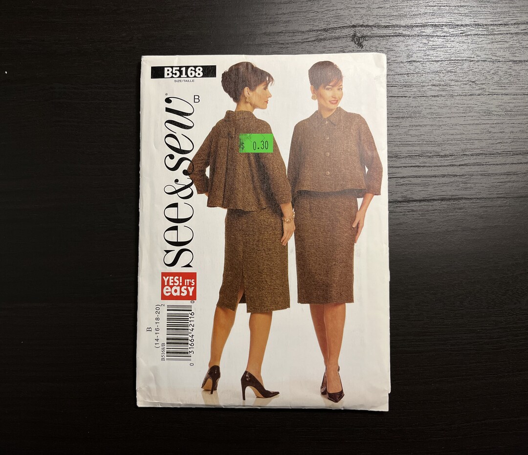 Butterick See & Sew Skirt and Jacket Pattern # B5168 Sizes 14 16 18 and ...