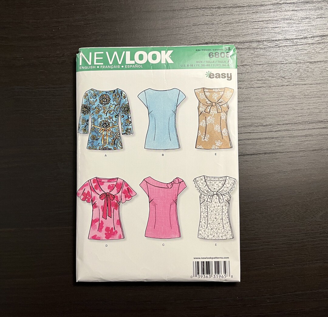 New Look Misses Tops Pattern # 6808 Sizes 8 10 12 14 16 and 18 - Etsy