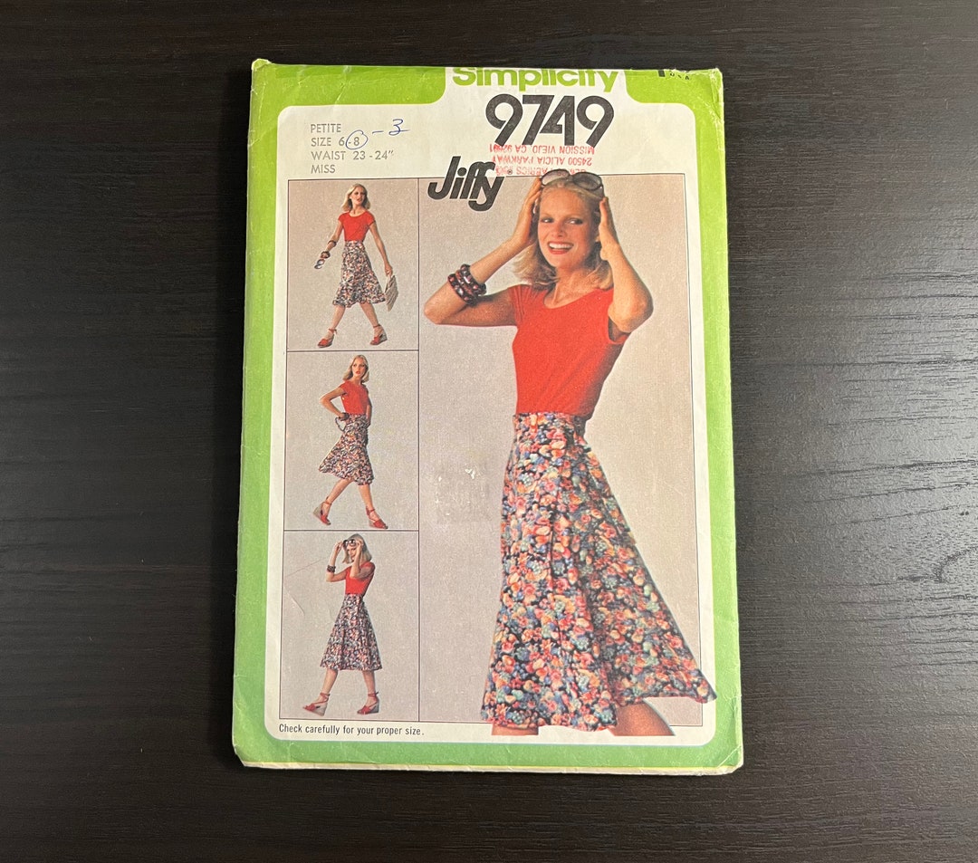 Vintage 1980s Simplicity Jiffy Front Wrap Skirt Pattern # 9749 (7876 ...
