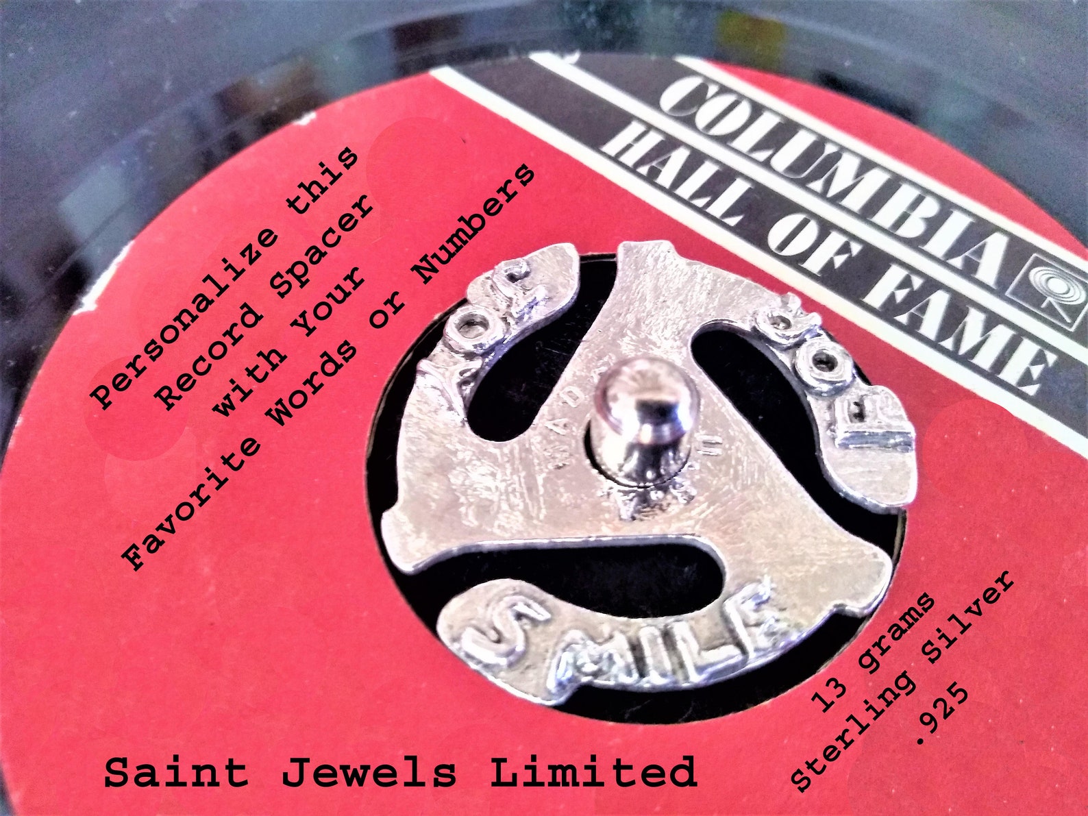 You Customize a 45 RPM Record Spacer 13 Grams Silver | Etsy