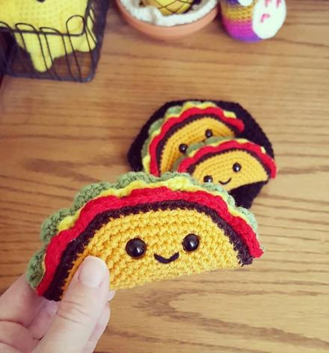Happy Little TACO Crochet Pattern, Crochet Food Pattern - Etsy
