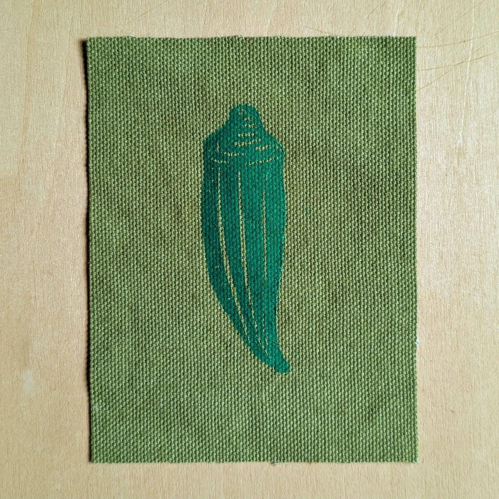 Okra Patch // Block Printed // Purple Natural Duck Canvas // Handmade ...