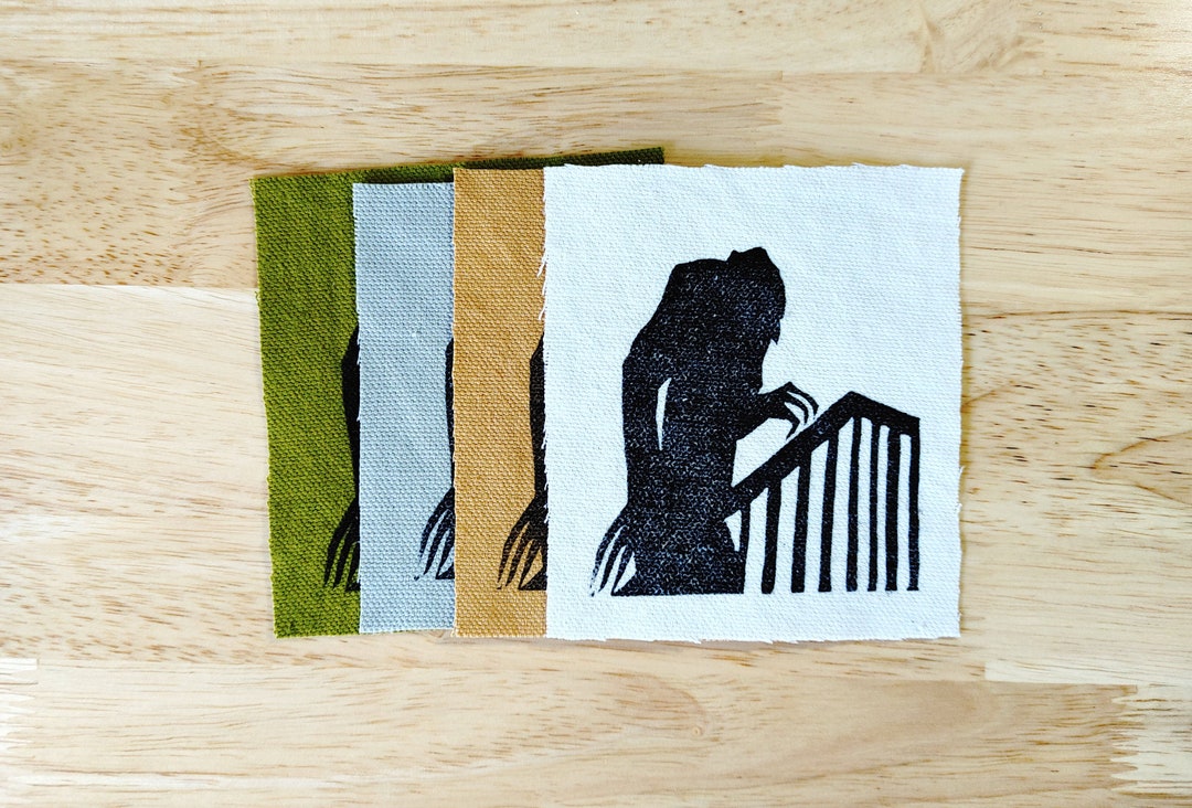 Nosferatu Patch // Block Printed // Multiple Colors Duck Canvas ...