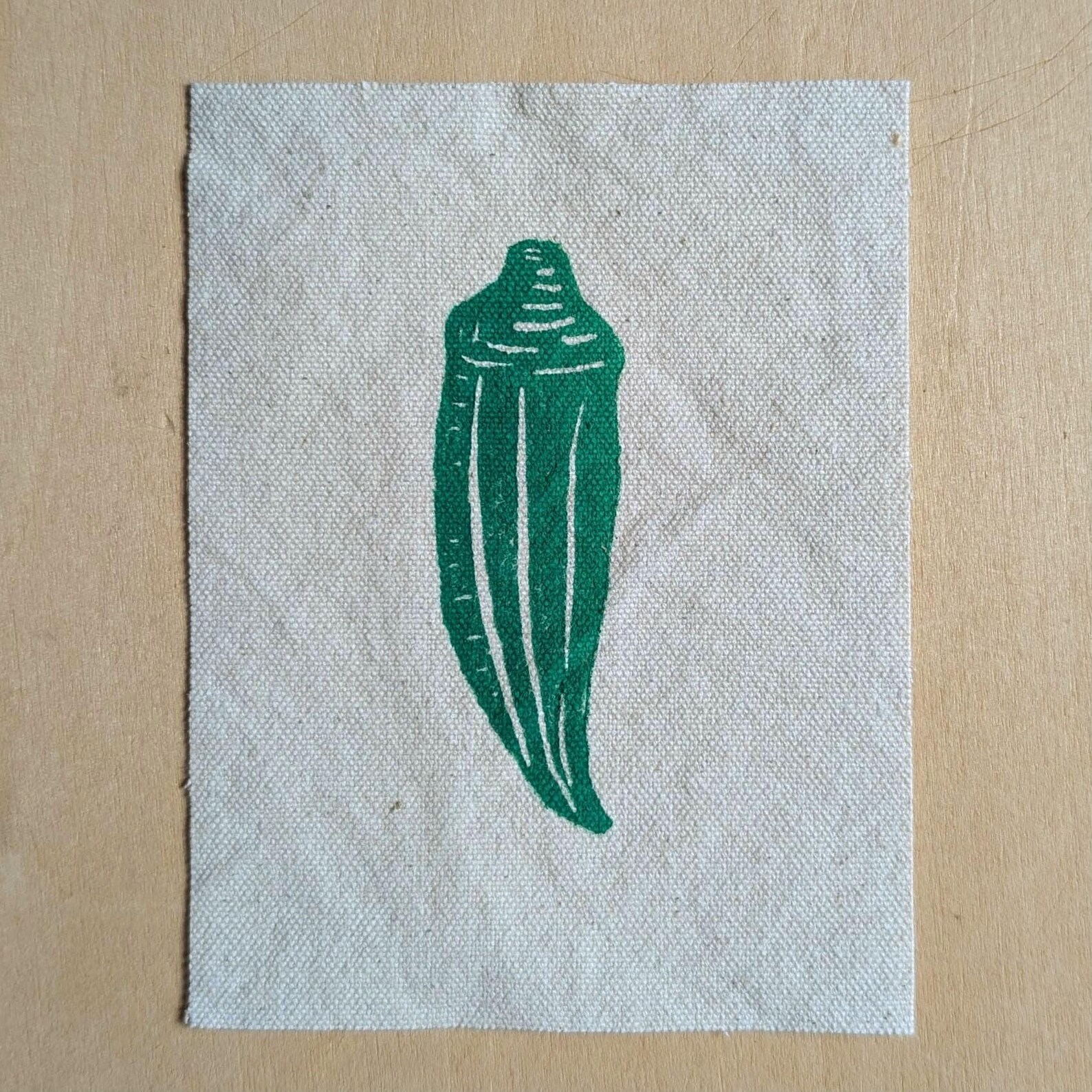 Okra Patch // Block Printed // Purple Natural Duck Canvas // Handmade ...