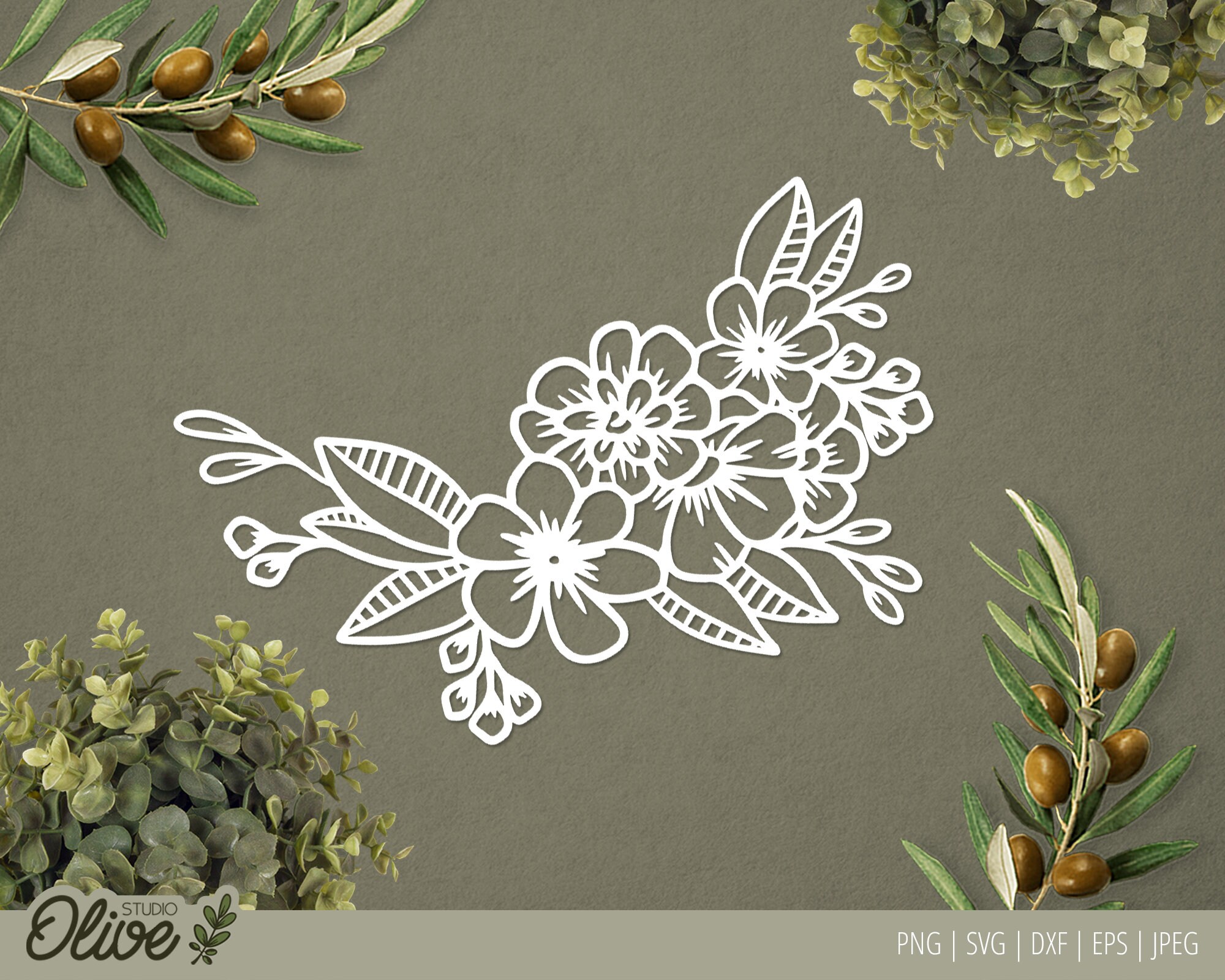 Flowers Cut Files Svg Dxf Png Eps. Instant Download for - Etsy