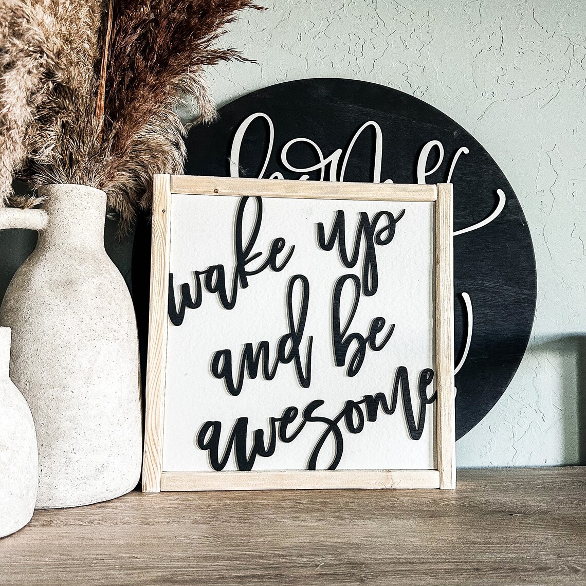 Wake up and Be Awesome Sign | 3D Laser Cut Wood, Kids Room Art - Etsy