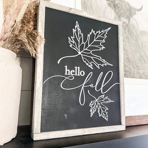 Hello Fall Laser 3D Wood Sign | Fall Wood Sign | Wooden Sign | Fall ...