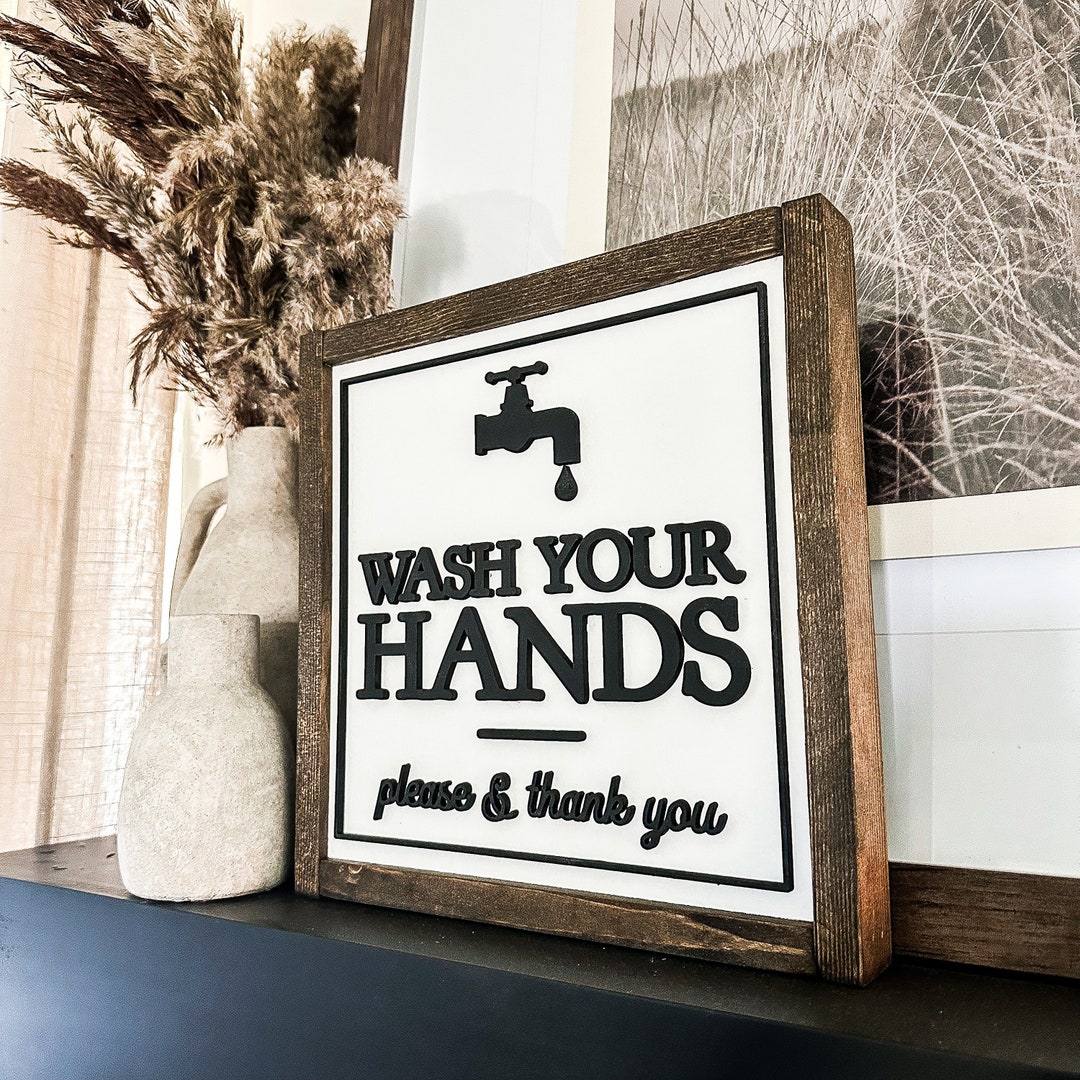 Wash Your Hands Sign | Wash Your Hands Wood Sign | Wooden Sign | Wood ...
