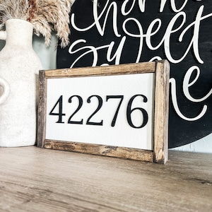 Zip Code Sign | House Number Sign | Area Code Sign | 3D Laser Wood Sign ...