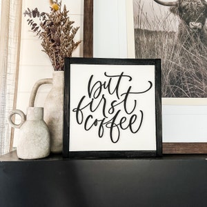 But First Coffee | Handlettering | Coffee Wood Sign | Coffee Bar Sign ...