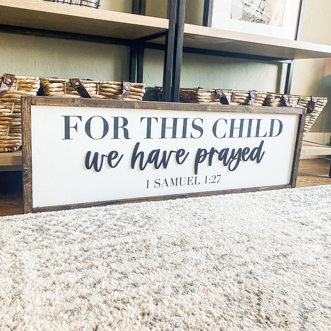 For This Child We Have Prayed | Wood Sign | Wooden Sign | Laser 3d Wood ...